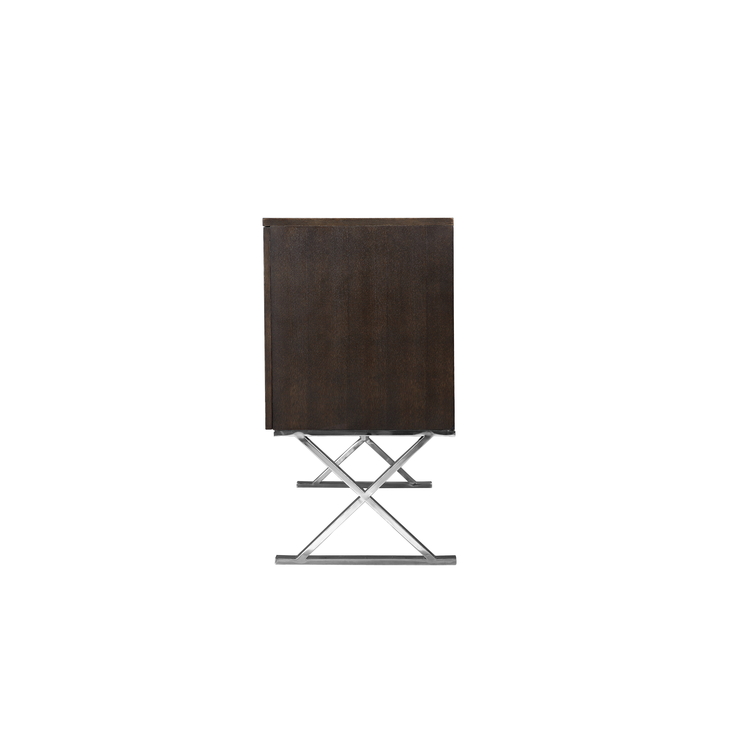 Pangea Home Modern Buffet Sideboard - Espresso Wood & Metal Legs ...