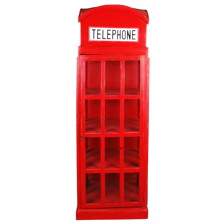 Sunset Trading Cottage English Phone Booth Cabinet | Distressed Red ...