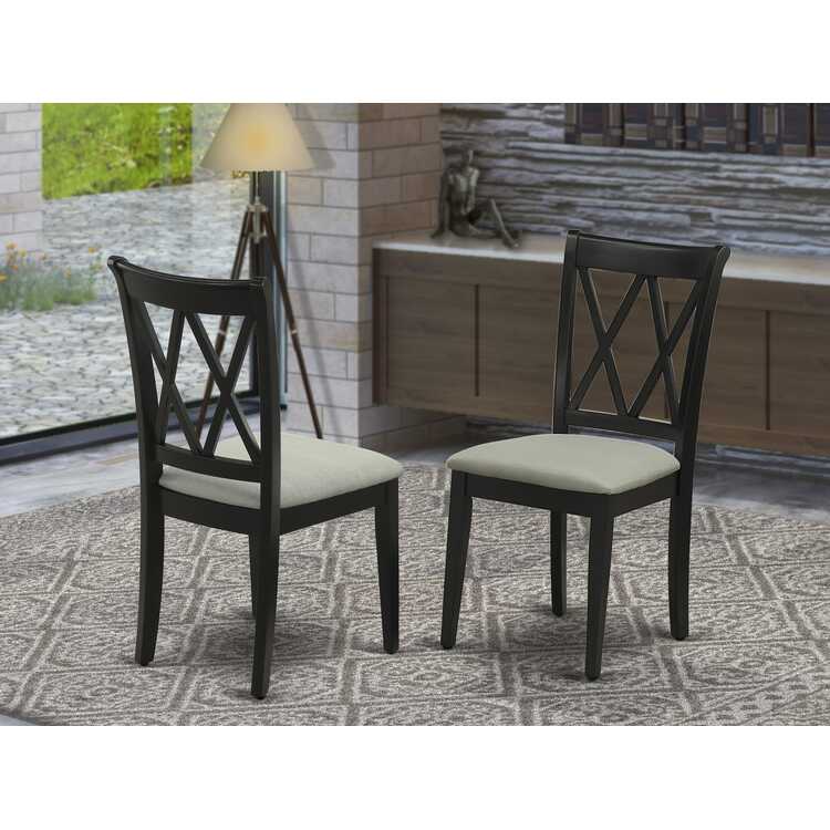 East West Furniture CLC-BLK-C Clarksville Dining Room Chairs - Linen ...
