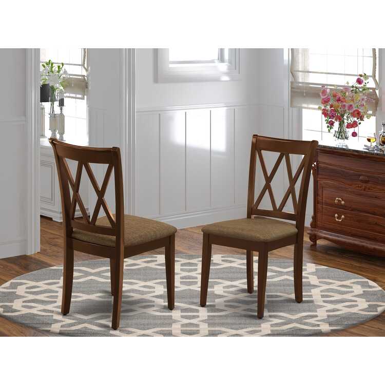 East West Furniture CLC-MAH-C Clarksville Dinette Chairs - Linen Fabric ...