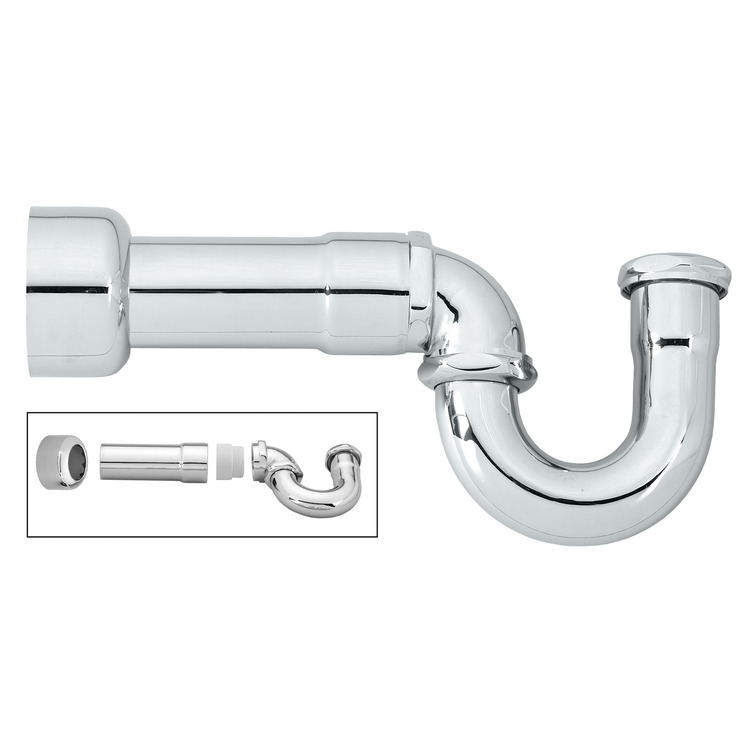 Westbrass 1-1/2 in. New England Style P-Trap with High Box Flange in ...