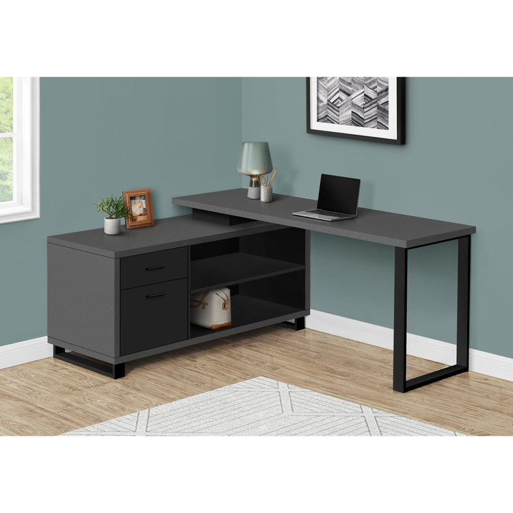 Computer Desks, L Shape Storage Drawers, 72 Long Desk - OJCommerce.com