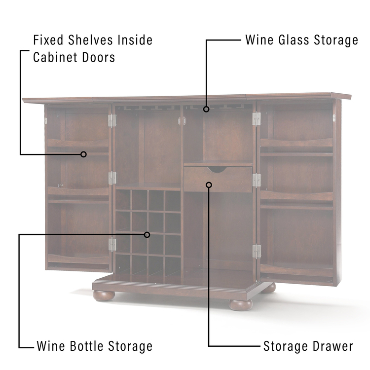 Crosley Expandable Bar Cabinet - OJCommerce.com