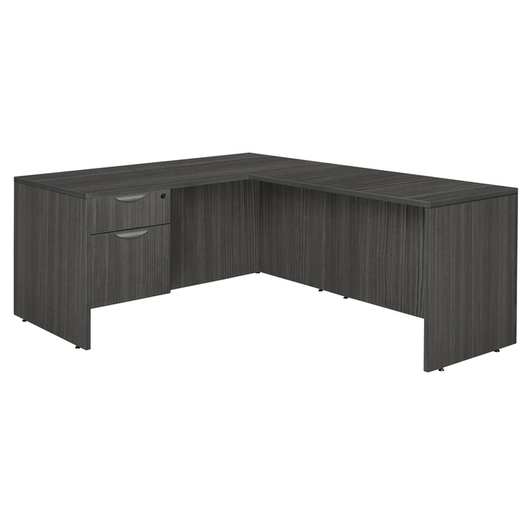 Regency Legacy 71 x 82 in. L Desk with Single Pedestal Drawer Unit- Ash ...