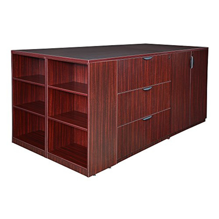 Legacy Stand Up Storage Cabinet/ 3 Lateral File Quad with Bookcase End ...