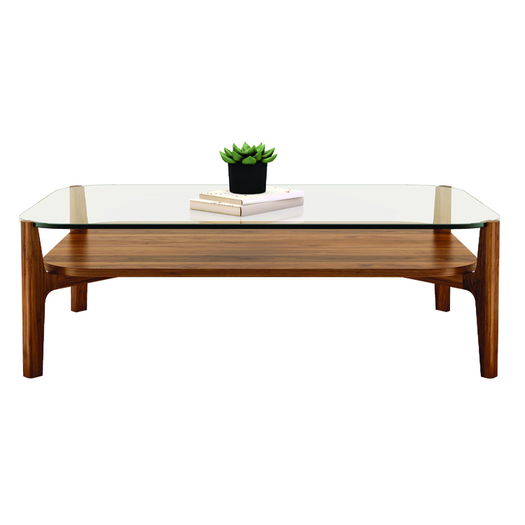 Modholic Soho Teak Wood Coffee Table - Rectangle, Walnut - OJCommerce.com