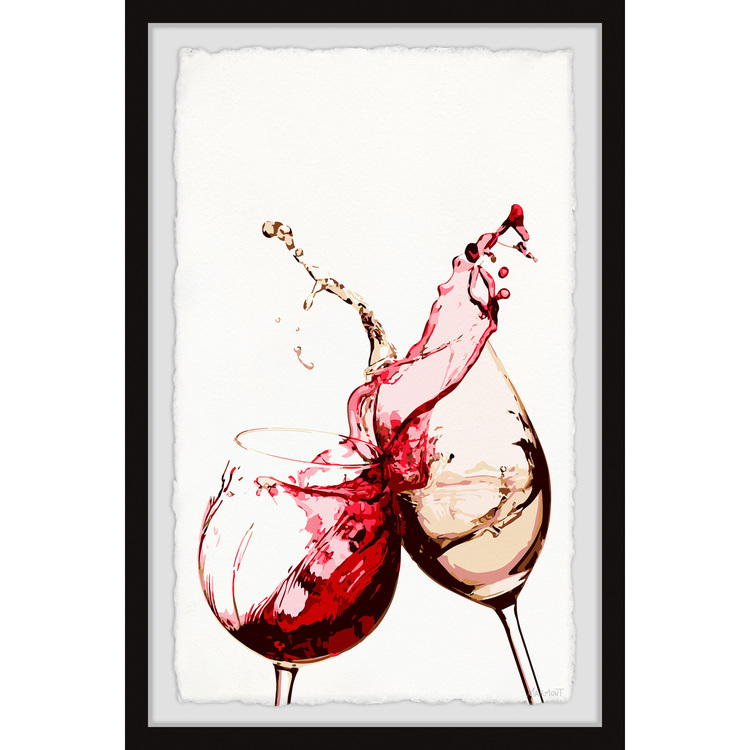 Cheers Wine Glasses Framed Print | Modern Wall Decor | Abstract Art ...