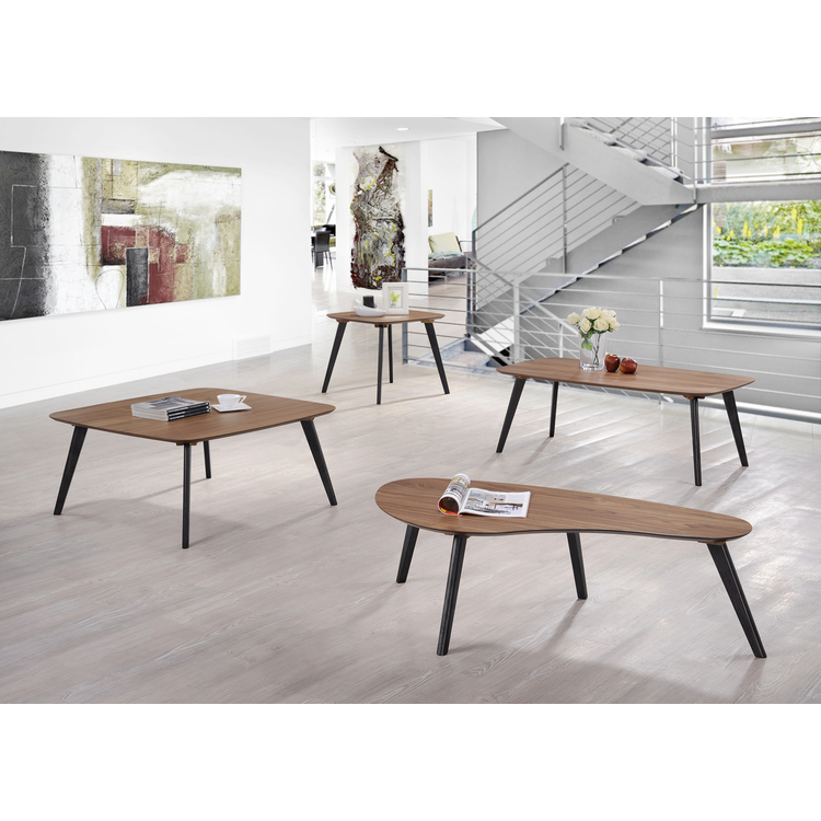 Omax Decor Dana Solid Wood End Table with Powder Coated Black Legs in ...