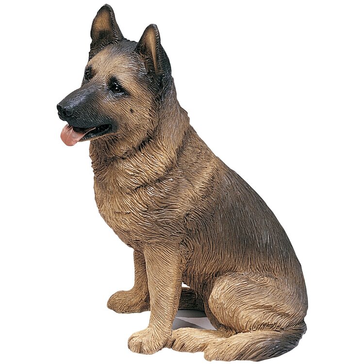 German Shepherd Life Size Sculpture Original Brown Finish 2lb ...