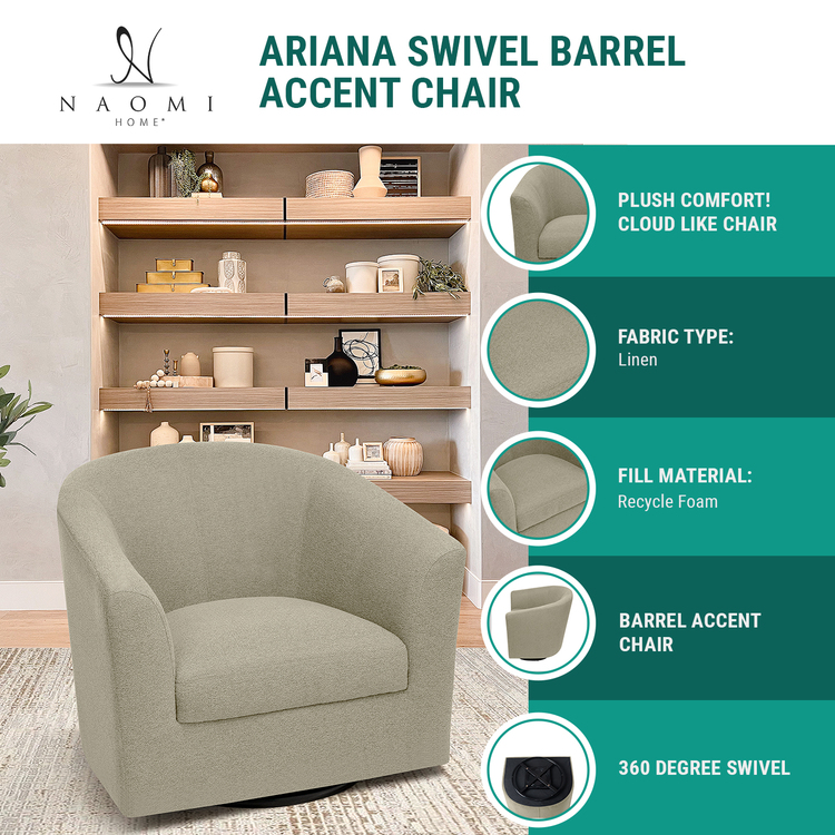 Naomi Home Ariana Swivel Barrel Accent Chair - OJCommerce.com