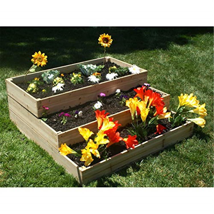 Raised Garden Bed 4x4 Tiered - 3 Level Wooden Planter Box Kit for ...