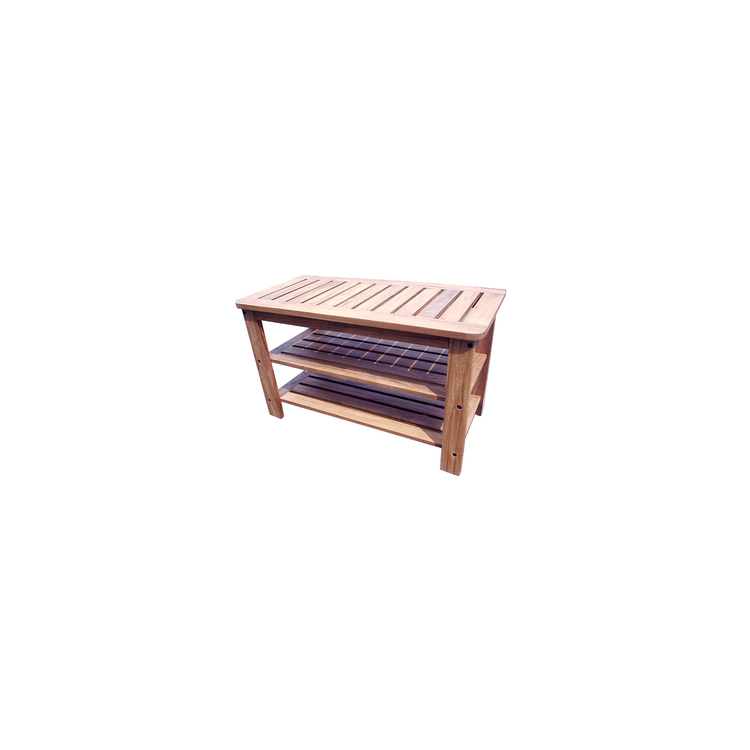 HomeStock Teak Outdoor Shoe Bench