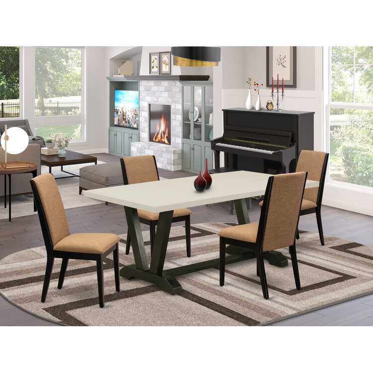 HomeStock Modern Marvel Dining Table Set Includes a Rectangle Dining ...