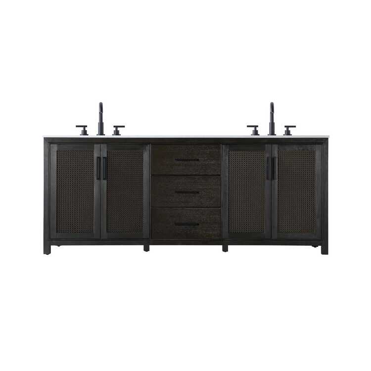 Elegant Kitchen and Bath 84 Inch Double Bathroom Vanity In Chocolate ...