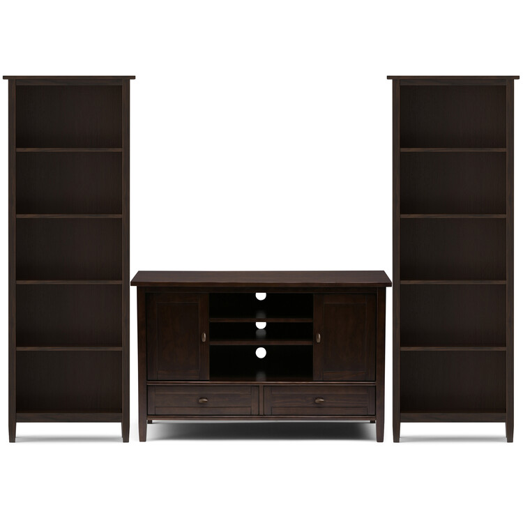 Simpli Home Warm Shaker Solid Wood Transitional 47 inch Wide TV Stand ...