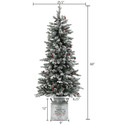 HomeStock Rustic Ranch 5Ft Pre-Lit Artificial Flocked Slim Fir ...