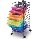 Advantus 10 Drawer Rolling Cart, 10 Drawer Chrome Trolley OEM, Multi ...
