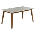 Coaster Everett Faux Marble Top Dining Table Natural Walnut and White - OJCommerce.com