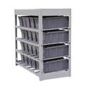 King's Rack 4-Tier Metal Organizer Shelving Rack with 24 Bins in Gray ...