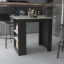 FM FURNITURE Harlan Kitchen Island, Counter Height Table Top with 3 ...