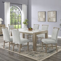 Lilola Home Tabitha 7Pc 66"W Rectangular White Faux Marble Top Dining ...