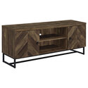 Coaster Myles 2-door TV Console with Adjustable Shelves Rustic Oak ...