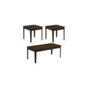 3-Piece Table Set - Dark Brown Coffee & End Tables - Traditional Design ...