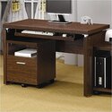 Coaster Peel Computer Desk with Keyboard Tray Medium Oak - OJCommerce.com