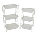 Benjara 30 Inch Plant Stands Set of 2, Open Metal Frame, 6 Square ...