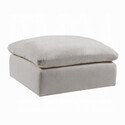 BenJara Shar Modular Ottoman, Pillow Top Cushion, Plush Ivory Linen ...