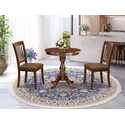 Small Round Kitchen Table Set with 2 Linen Chairs - OJCommerce.com