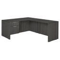 Regency Legacy 66 x 77 in. L Desk with Single Pedestal Drawer Unit- Ash ...