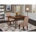 Home Imports Emporium Dining Table Set Brown Linen Mahogany 3Pc ...